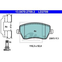 ATE Bremsensatz-Vorderachse Standard Disc / Ceramic Bremsensatz, Scheibenbremse vorne rechts links belüftet 260mm für RENAULT LADA DACIA MERCEDES-BENZ