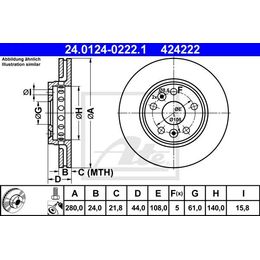 ATE Bremsensatz-Vorderachse Bremsensatz, Scheibenbremse vorne rechts links belüftet 280mm für RENAULT MERCEDES-BENZ 4154300022 7701209839 4154210310 I