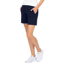 Bermudas TRIGEMA "TRIGEMA Kurze Hose mit aufgesetzten Seitentaschen", Damen, Gr. M, US-Größen, blau (navy), 55% Polyester, 45% Baumwolle, Hosen