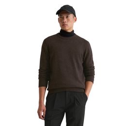 Marc O'Polo Rundhalspullover MARC O'POLO "aus gesprenkeltem Tweedgarn", Herren, Gr. XL, burnt henna, Obermaterial: 31% Wolle (Schafwolle), 29% Schurwolle, 20% Viskose, 20% Polyamid, unifarben, Rundhals, Pullover