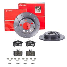 Brembo Bremsensatz-Hinterachse MAX LINE Bremsensatz, Scheibenbremse hinten rechts links Geschlitzt 230mm für SKODA VW SEAT PEUGEOT (FAW) (SVW) RELY AU