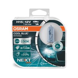 Osram COOL BLUE® INTENSE H15 Duobox Glühlampe, Fernscheinwerfer,Glühlampe, Hauptscheinwerfer,Glühlampe, Park-/Positionsleuchte,Glühlampe, Tagfahrleuch