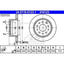 ATE Bremsensatz-Hinterachse Bremsensatz, Scheibenbremse hinten rechts links voll 300mm für PEUGEOT FIAT CITROËN 1611140880 6000629128 4249K6 IK3EBYHWP