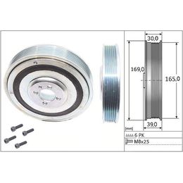 INA Riemenscheibensatz, Kurbelwelle 165,50mm für ALFA ROMEO GENERAL MOTORS FIAT VAUXHALL LANCIA OPEL 46447843 55196301 93191381 544 0080 20