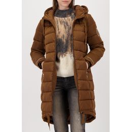 Steppmantel monari, Damen, Gr. 36, whisky, Web, Obermaterial: 100% Polyester. Futter: 100% Polyester. Füllung: 100% Polyester, unifarben, regular fit knieumspielend, Rundhals, eingesetzt gerader Abschluss, Mäntel, Regular fit mit Rundhalsausschnitt und Kapuze