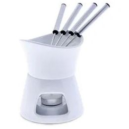 Fondue SWISSMAR "Glow", weiß, B:11cm H:14cm T:11cm, Fondues, für Schokolade, 280 ml, inkl. 4 Fonduegabeln