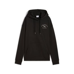 Kapuzensweatshirt Puma "CLASS RELAXED HOODIE FL", Damen, Gr. L, Puma schwarz, Fleece, Obermaterial: 66% Baumwolle, 34% Polyester, unifarben, relaxed fit normal, Rundhals, Sweatshirts