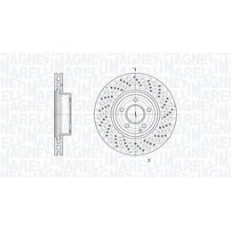 MAGNETI MARELLI Bremsscheibe vorne rechts links Gelocht/innenbel. &Oslash;322mm 322mm f&uuml;r MERCEDES-BENZ 0004213012 2044211012 A2044211012 361302040747