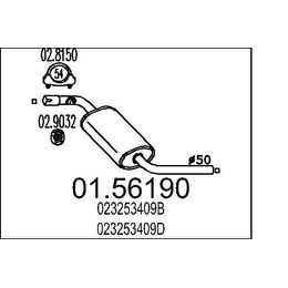 MTS MARKENTECHNIKSERVICEGMBH & CO. KG MTS Mittelschalldämpfer für VW 044253409F 074253409A 028253409D 01.56190