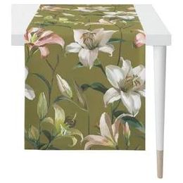 Tischläufer Apelt "5602 SUMMERTIME, Sommerdeko, Sommer", grün (grün, natur), B:48cm L:140cm, Baumwolle, Tischdecken, Digitaldruck