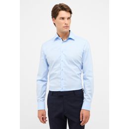 Langarmhemd Eterna "SLIM FIT", Herren, Gr. 43, Normalgr&ouml;&szlig;en, hellblau, Popeline, 100% Baumwolle, schmal, Manschette, Hemden, NON IRON (b&uuml;gelfrei)