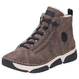 Winterboots Rieker, Damen, Gr. 37, braun (braun, schwarz), Lederimitat, Schuhe, Winterstiefelette, Outdoorboots, Warmfutter, mit Innenreißverschluss