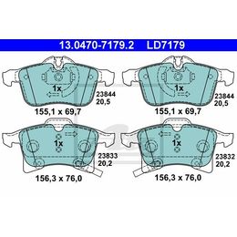 ATE Bremsensatz-Vorderachse Standard Disc / Ceramic Bremsensatz, Scheibenbremse vorne rechts links belüftet 280mm für VAUXHALL OPEL CHEVROLET 93197592