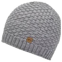 Beanie Chillouts "Kasimir Hat", Damen, grau (light grau), Strick, Kunstfaser, unifarben, Mützen, Mit Rippenbündchen, One Size