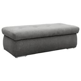 Hocker DOMO collection "NMoric", grau, B:136cm H:43cm T:64cm, 100% Polyester, Hocker, Hocker mit Stauraum Polsterhocker, mit Stauraumfach, auch in Cord