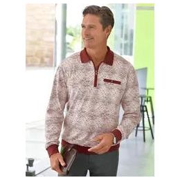 Poloshirt Marco Donati "Langarm-Poloshirt", Herren, Gr. 52/54, orange (terra, bedruckt), 100% Baumwolle, Kragen und Ärmelabschluss:95% Baumwolle, 5% Elasthan, gemustert, mehrfarbig, ohne Ausschnitt, Shirts