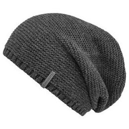 Beanie Chillouts "Keith Hat", Damen, grau (dunkelgrau melange), Strick, Kunstfaser, meliert, Mützen, Strickmütze im Oversize-Look, meliert, gefüttert