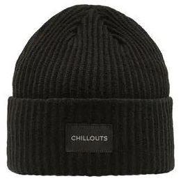 Strickmütze Chillouts "Kara Hat", Damen, schwarz, Rippstrick, Kunstfaser, unifarben, Mützen, Klassischer Rippenstrick