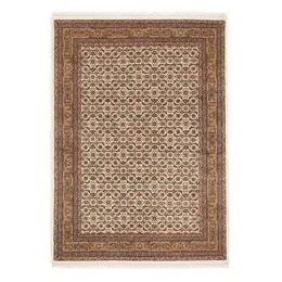 Orientteppich OCI DIE TEPPICHMARKE "HIMALI HERATI" Gr. 35, beige (creme, beige), B:40cm H:20mm L:60cm, Wolle, Teppiche, Fransenteppich, reine Wolle, handgekn&uuml;pft, mit Fransen, Wohnzimmer