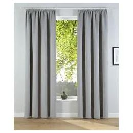 Verdunkelungsvorhang OTTO HOME "Solana, Gardinen mit Kr&auml;uselband, Vorh&auml;nge, Wohnzimmer, modern" Gr. 1, grau (hellgrau), B:140cm H:145cm, Polyester, Gardinen, 2er-Set Verdunklungsvorhang mit Thermofunktion, Bestseller, einfarbig