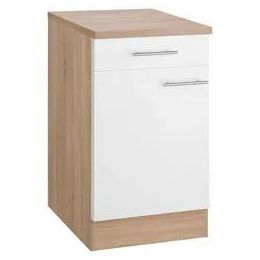 Unterschrank Optifit "Kalmar", wei&szlig;, B:50cm H:85cm T:60cm, Schr&auml;nke, Unterschrank, Breite 50 cm