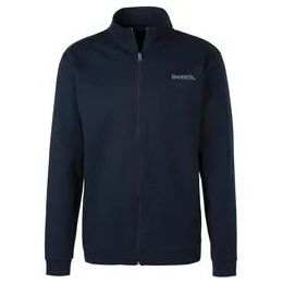 Sweatjacke BENCH. LOUNGEWEAR, Herren, Gr. 56/58 (XL), blau (navy), Sweatware, Obermaterial: 60% Baumwolle, 40% Polyester, unifarben, Basic, hüftbedeckend, Rundhals, Rippbündchen, Sweatjacken, mit seitlichen Eingrifftaschen, aus leichter und bequemer Sweatware
