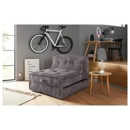 Sessel Inosign "Pia", grau, B:83cm H:77cm T:83cm, 100% Polyester, Sessel, Lounge-Sessel, Loungesessel aus Cord, in 2 Größen, Pouf-Funktion.