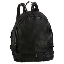 Cityrucksack Harbour 2nd "Meghan", Gr. B/H/T: 27cm x 30cm x 13cm, grau (ash), Leder, Rucksäcke, aus Leder mit typischen Marken-Anker-Label und Schmuckanhänger