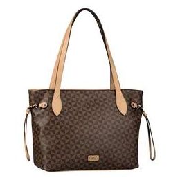 Shopper Gabor "Barina", Damen, Gr. B/H/T: 41,5cm x 29cm x 13cm, braun, Polyurethan, beschichtet, gepflegt, kontrastfarbene Details, Taschen, aus Lederimitat mit charakteristischem All-Over-Druck und Metall Logo