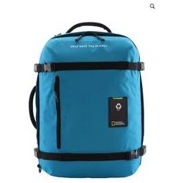Cityrucksack National Geographic "OCEAN", Gr. B/H/T: 33cm, blau (petrol), Kunstfaser, Rucksäcke, aus recycelten PET-Flaschen