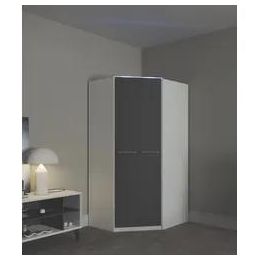 Eckkleiderschrank Priess "Barcelona Kleiderschrank Eckl&ouml;sung Raumwunder", schwarz-wei&szlig; (wei&szlig;, schwarz), B:95cm H:193cm T:95cm, Holzwerkstoff, Schr&auml;nke, Eckkleiderschrank, in 2 Tiefen Schrank Eckschrank Garderobe