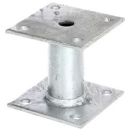 GAH Alberts Pfostenträger ALBERTS, grau (feuerverzinkt), B:10cm T:10cm, Stahl, Bodenanker, feuerverzinkt, 100 x 100 mm