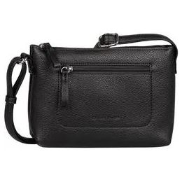 Umhängetasche Tom Tailor "Elis", Damen, Gr. B/H/T: 22,5cm x 16cm x 6cm, schwarz, Polyurethan, clean, gepflegt, geprägtes Muster, unifarben, Taschen, aus weich gekörntem Lederimitat auffällige Ziernaht und feinem Logo