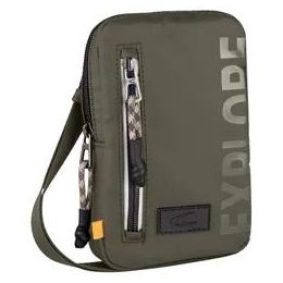 Handytasche Camel Active "Explore", Damen, Gr. B/H/T: 12,5cm x 19,5cm x 4,5cm, grün, Nylon, bedruckt, beschichtet, clean, unifarben mit Farbeinsätzen, Taschen, wasserabweisendes recyceltes Nylon und reflektierende Reißverschlüsse