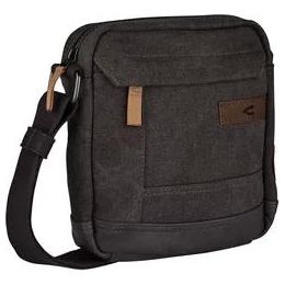 Umhängetasche Camel Active "Air", Damen, Gr. B/H/T: 19cm x 21cm x 5cm, grau, Baumwolle, Taschen, Canvas Modell aus weichem Lederimitat abgerundet mit Applikationen