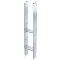 GAH Alberts H-Pfostenanker ALBERTS, grau (feuerverzinkt), B:9,1cm T:6cm, Stahl, Bodenanker, feuerverzinkt, lichte Breite 91 mm, Gesamthöhe 600 mm