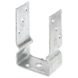 GAH Alberts U-Pfostenträger ALBERTS, grau (feuerverzinkt), B:9,1cm T:6cm, Stahl, Bodenanker, feuerverzinkt, lichte Breite 91 mm