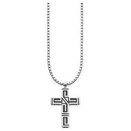 CAI Kette mit Anhänger CAÏ "925/- Sterling Silber rhodiniert Kreuz", silber (silbergrau), Halsketten, Herren, 60cm, Silber 925 (Sterlingsilber), L: 60 B: 18,5mm, glänzend, B:18,5mm