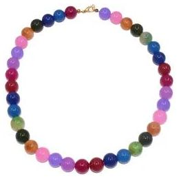 Collier Firetti "Schmuck Geschenk Halsschmuck Halskette Farbstein Edelstein Quarz", bunt (gelbgoldfarben, mehrfarbig, lila, rosa, gr&uuml;n, blau), Halsketten, Damen, Messing Nylon, L: 50, Messing, Nylon, Collier, Made in Germany - mit Quarz