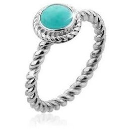 Fingerring NENALINA "Howlith Türkis Geburtsstein Dezember 925 Silber" Gr. 54, türkis, Fingerringe, Damen, 54mm,mit Steinen, Silber 925 (Sterlingsilber), 2mm