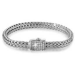Armband Kuzzoi "Gliederarmband Damen Zirkonia Kristalle 925 Silber" Gr. 18, silber, Armb&auml;nder, Herren, 18cm, ohne Stein, Silber 925 (Sterlingsilber), Armband