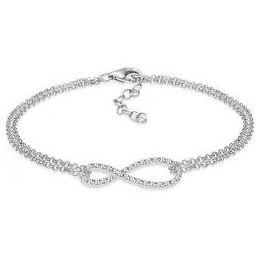 Armband Elli "Infinity mit Kristallen von Swarovski925 Sterling Silber", wei&szlig;, Armb&auml;nder, Damen, 17cm,mit Steinen, Silber 925 (Sterlingsilber), Armband