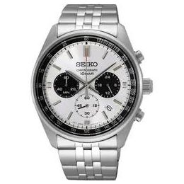 Chronograph Seiko, silber (silberfarben), Armbanduhren, Herren, Armbanduhr, Quarzuhr, Herrenuhr, Stoppfunktion, Datum