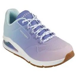 Sneaker Skechers "UNO 2 OMBRE AWAY", Damen, Gr. 35, blau (blau kombiniert), Lederimitat, Schuhe Modernsneaker Sneaker low, in leuchtender Farbkombi, Freizeitschuh, Halbschuh, Schnürschuh