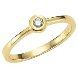 Fingerring OROLINO "Gold 585 mit Brillant 0,07ct." Gr. 18, gelb, Fingerringe, Damen, 056 (17,8), 0,07 SI = kleine Einschlüsse, Gold