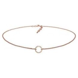 Collier Elli "Choker Anh&auml;nger Kreis Rund 925 Silber", rosa (rosegold), Halsketten, Damen, 38, ohne Stein, Silber 925 (Sterlingsilber), L: 38, Collier