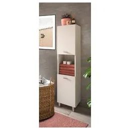 Hochschrank Welltime "Tampa, Höhe 125cm, hängend oder stehend montierbar", weiß (weiß nachbildung), B:30cm H:125cm T:29cm, FSC-zertifizierter Holzwerkstoff, Schränke, Badschrank, Bad-Hängeschrank, Badezimmer, Bad-Möbel