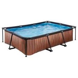 Framepool EXIT, braun, B:200cm H:65cm L:300cm, Schwimmbecken, BxLxH: 200x300x65 cm, mit Kartuschenfilter