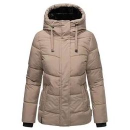 Steppjacke Navahoo "Sag ja XIV", Damen, Gr. M (38), grau (taupe), Oberstoff: 100% Polyester, Futter: 100% Polyester, Wattierung: 100% Polyester, Ärmelfutter: 100% Polyester, figurumspielend hüftbedeckend, hoch geschlossener Ausschnitt, Ärmel ohne Ärmelschlitz Rippstrickbündchen, Jacken, Warme gesteppte Winterjacke mit Kapuze