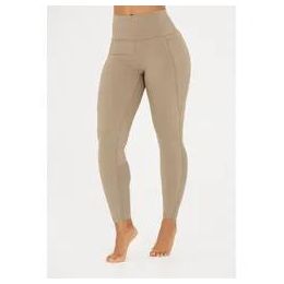 ENDURANCE ATHLECIA Trainingstights ATHLECIA "Aliya", Damen, Gr. 44, EURO-Größen, beige, 75% Nylon, 25% Elasthan, unifarben, Hosen, im stretchy Design mit flachen Nähten